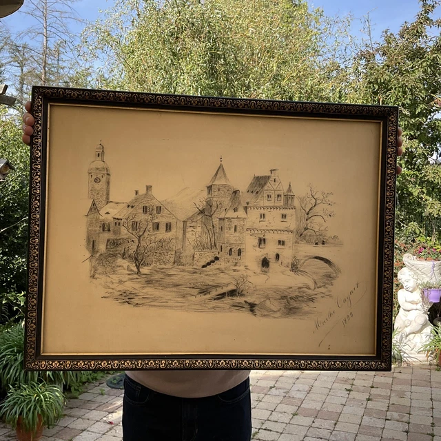 CADRE NAPOLEON III AVEC FUSAIN Signe MARTHE TAYARD 1899 EUR 55,00 ...