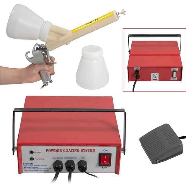 ELECTROSTATIC PAINT GUN Coat Powder Coating System Portable Paint ...