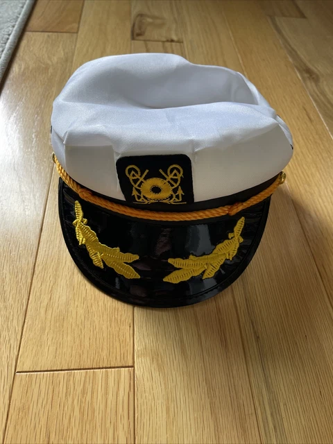 YACHT BOAT SHIP SAILOR CAPTAIN COSTUME HAT CAP NAVY MARINE ADMIRAL Hat ...