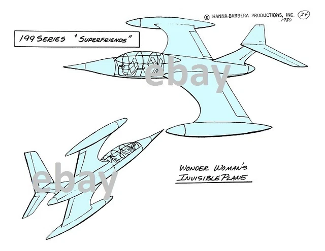 SUPER FRIENDS WONDER WOMAN INVISIBLE PLANE MODEL SHEET PRINT Hanna ...