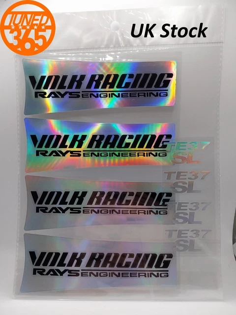 VOLK RACING WHEEL Rays Engineering Te37 Stickers Decal Chrome Silver ...