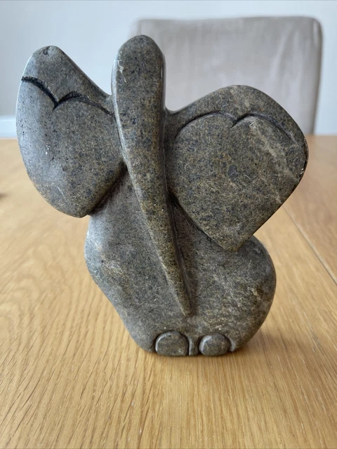 ZIMBABWE SHONA SERPENTINE Stone Sculpture African Art Elephant £15.00 ...