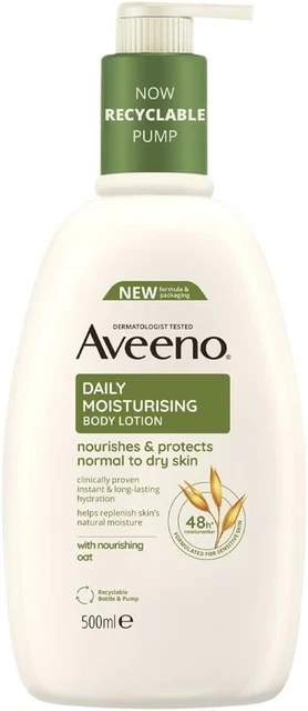 AVEENO DAILY MOISTURISING Body Lotion, With Soothing Oats 500ml UK Free ...