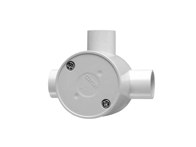 2 WAY ENTRY Round Standard Deep Junction Box, 20 mm Size, Grey $15.95 ...