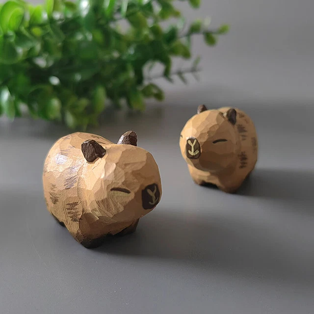 CUTE CAPYBARA WOOD Carving Ornaments Capybara Wooden Crafts Desktop ...