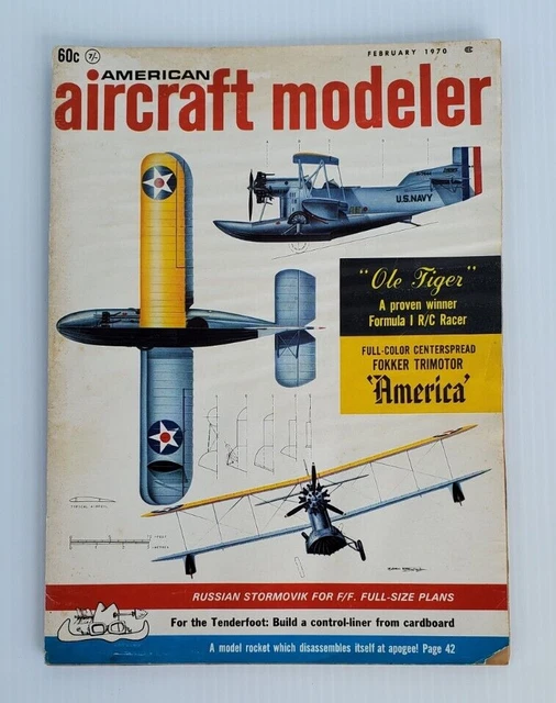 VINTAGE MAGAZINE AMERICAN AIRCRAFT MODELER FEBRUARY 1970 Airplane Model ...