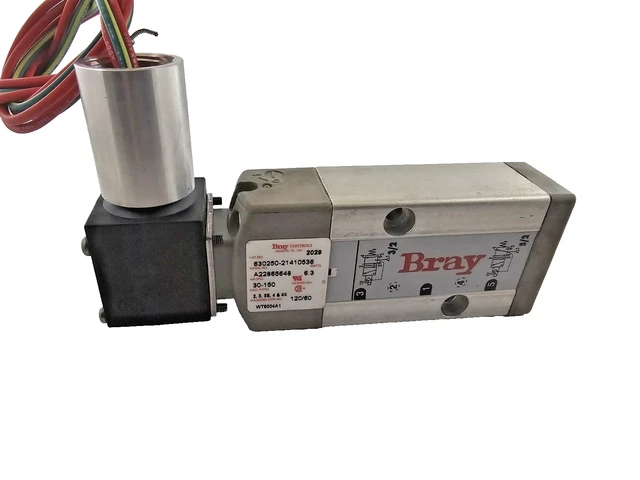 BRAY CONTROLS 630250-21410536 Pneumatic Solenoid Valve 30-150 Psi 120V ...