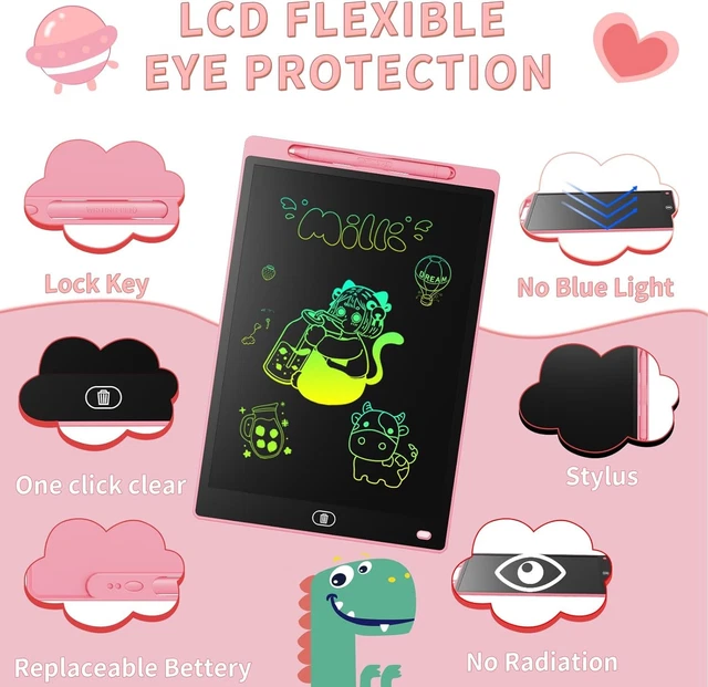 [2 PACK] GENIALBA 8.5 inch LCD Writing Tablet Colorful Screen Drawing ...
