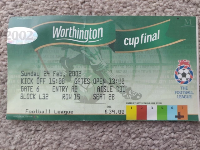 2002 LEAGUE CUP Final Ticket - Blackburn Rovers vs Tottenham Hotspur £1 ...