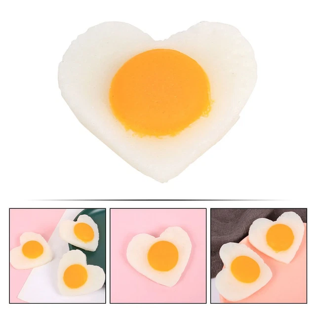 HEART-SHAPED SIMULATION FRIED Egg Model Fried Egg Photography Prop Food ...