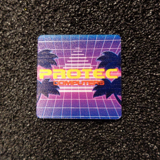 PROTEC PC VINTAGE Computer Case Badge Logo Label Decal Sticker 1x1 ...