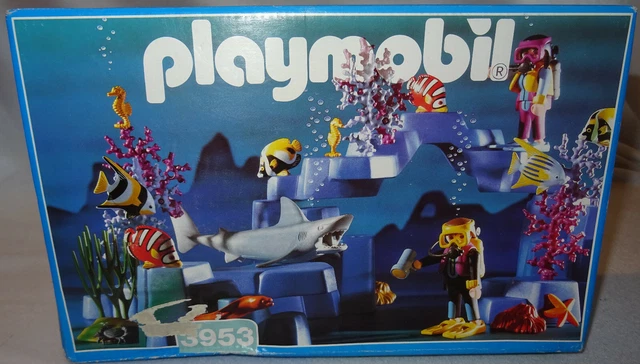 PLAYMOBIL 3953 BLUE Reef Underwater Divers Fish in Original Box 1997 ...