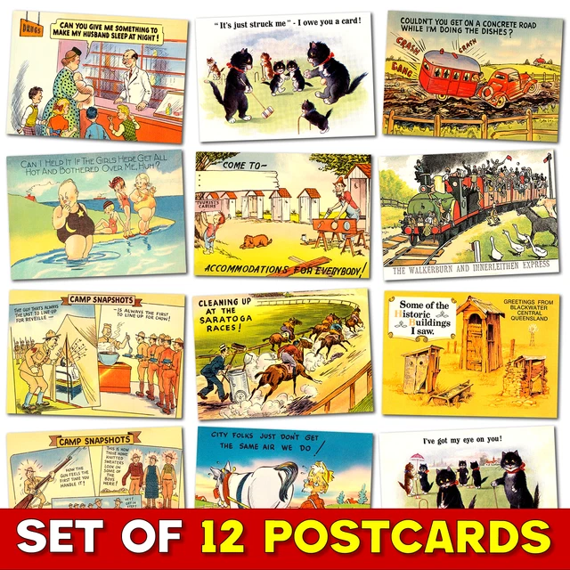 SET OF 12 New Comic Humour Postcards Bamforth Postcards Lot ...