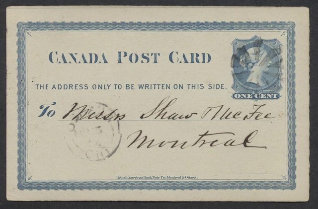 1874 #P1 1C Victoria 1c PSC Oshawa ONT to Montreal Segmented Cork Cancel $5.95 - PicClick CA