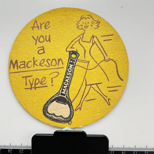 VINTAGE MACKESON STOUT Are you A Mackeson Type Beer mat Yellow Woman ...