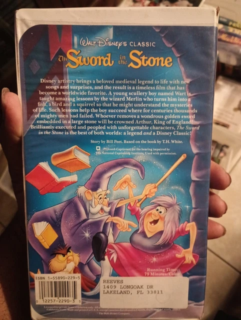 WALT DISNEY THE Sword And The Stone VHS Black Diamond Clamshell £4.48 ...