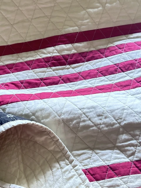 RARE! *FULL QUEEN French Riviera ~CHAPS Quilt Red Black Flower Vintage ...