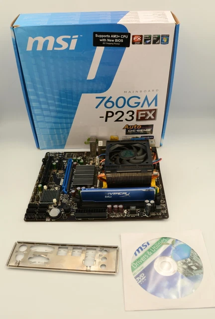 MSI 760GM-P23 (FX) PC Motherboard, Kingston Hyper X Blu, Fan, Backplate ...