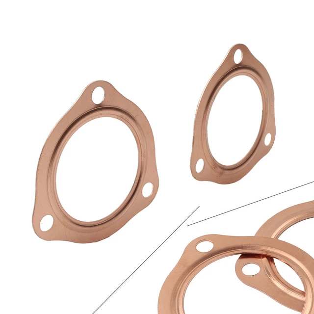 2X 2.5& COPPER Header Pipe Collector Flange Gaskets For Chevy SBC BBC ...