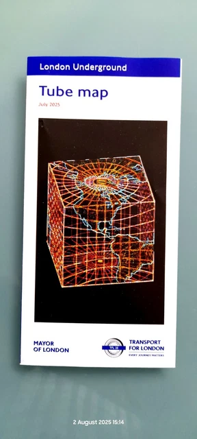 JULY 2025 LONDON Underground Tube Map HARIASTAMP. UNUSED £1.29 ...