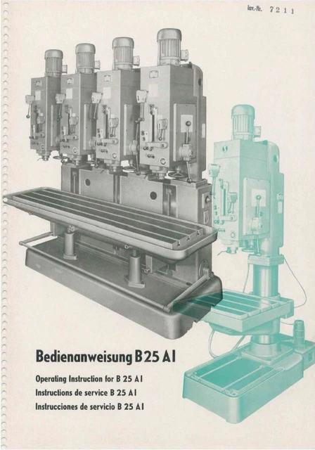 RUHLA B25 DRILL and Milling Machine Operating Instructions PDF/Copy £33 ...