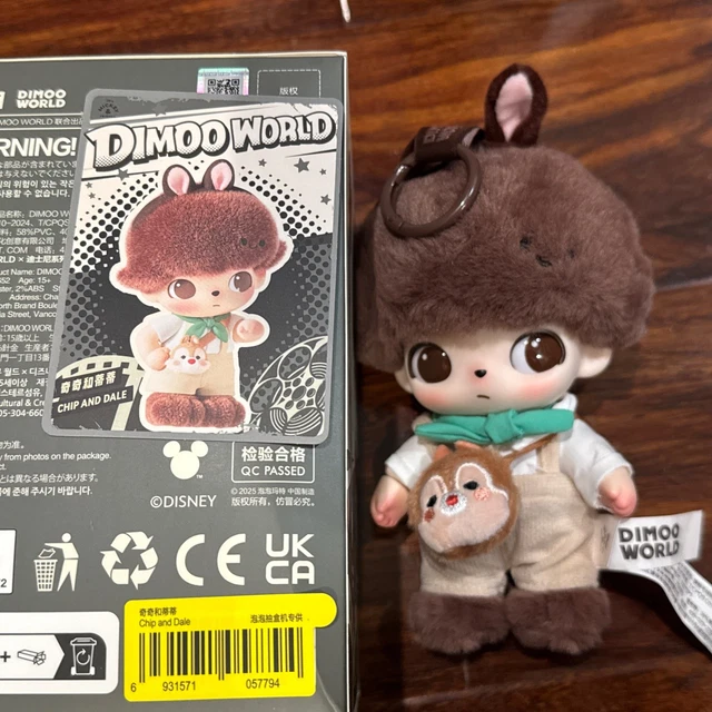 POP MART DIMOO WORLD×DISNEY Series-Vinyl Plush Keychain CHIP AND DALE ...