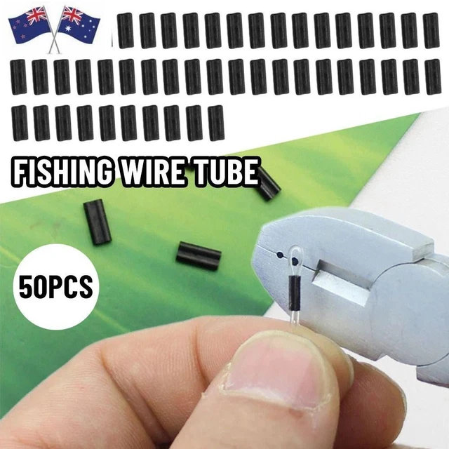 CRIMP CONNECTOR DOUBLE Aluminum Tube Line Crimping Sleeves Fishing Wire ...