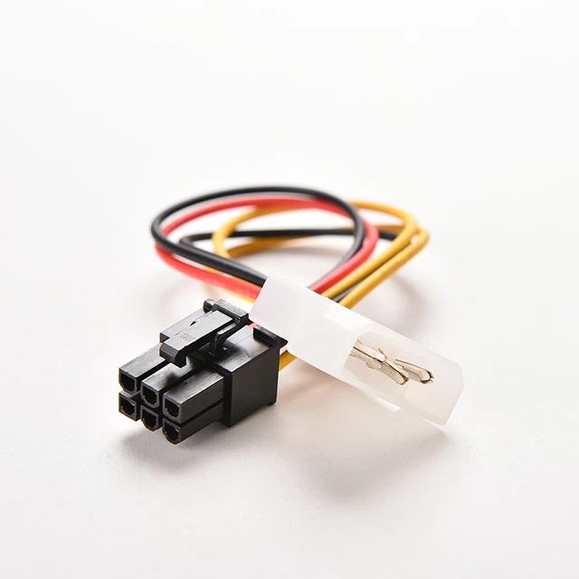 PCI-E GRAPHIC CARD Power Connector Cable Adapter 4-Pin to 6-Pin Molex ...