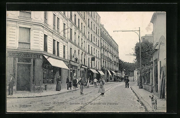 CPA SAINT-MANDÉ, GRANDE Rue, Quartier du Plateau, vue de la rue 1906 EUR 10,00 - PicClick FR