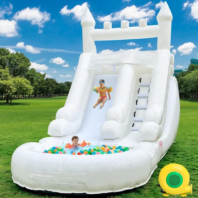 COMMERCIAL KIDS OUTDOOR Slide 20ft Inflatable Water Slide Splash Pool ...