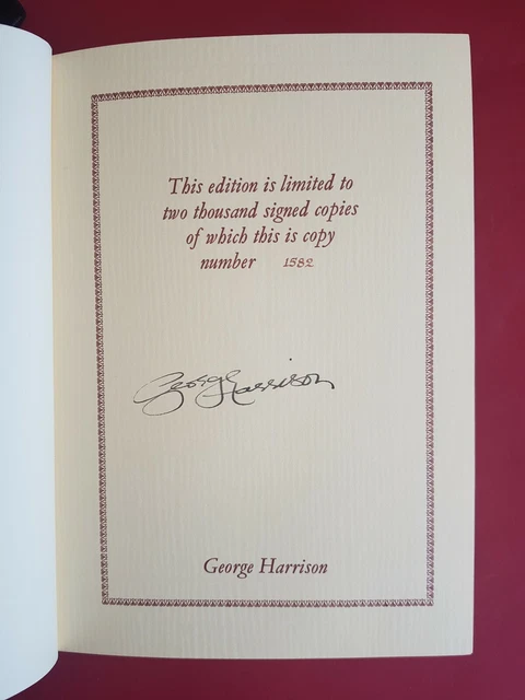 SIGNED GEORGE HARRISON I Me Mine Genesis Publications first edition ...