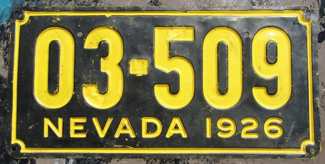 NEVADA LICENSE PLATE 1926 #03-509 - Appears Original with Touch-up ...