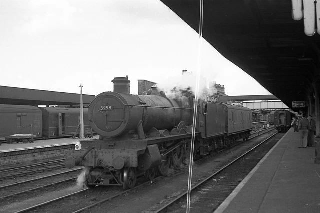 6X9CM NEGATIVE BR/GWR 49xx HALL Steam Loco 5926 Luxulyan Stn Newquay ...