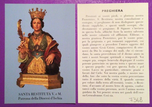 SANTINO HOLY CARD ,Santa Restituta Patron La Diocèse D’Ischia -rif. EUR ...