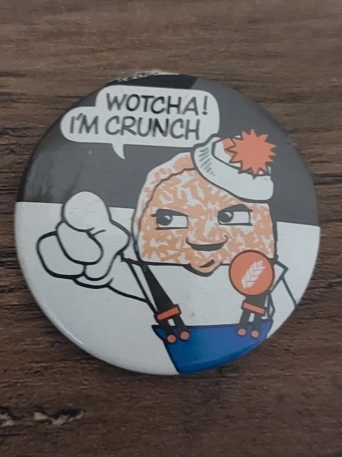 VINTAGE, WOTCHA I'M Crunch Pin Badge. 1982 Weetagang Character Badge. £ ...