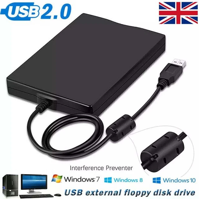 3.5 INCH USB 2.0 Portable External Floppy Disk Drive 1.44Mb Reader FDD ...