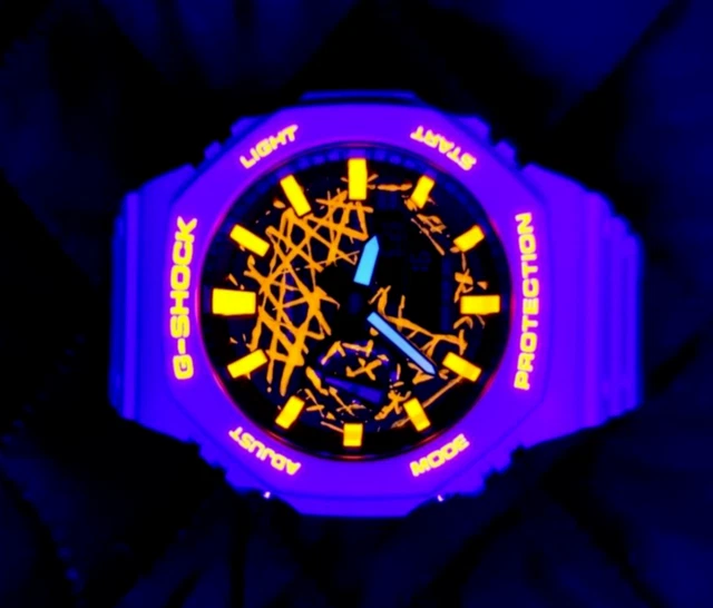 CASIOAK NEON ORANGE UV ModCasio G-Shock GA-2100 G-Modz High quality ...