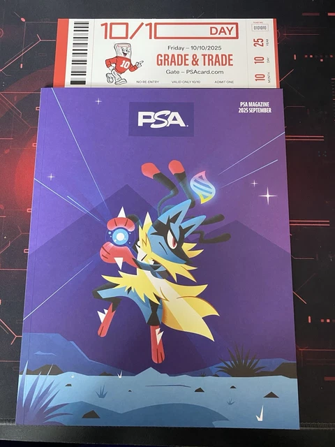 PSA MAGAZINE SEPTEMBER 2025 Mega Lucario Short Print Cover + PSA 10/10 ...