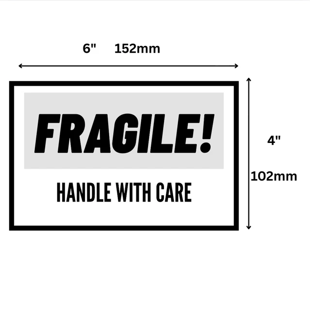 4×6 FRAGILE HANDLE With Care Shipping Label Sticker Peel & Stick 200 ...
