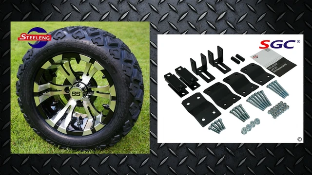 YAMAHA G2/G9 ELECTRIC/GAS GOLF CART 4" LIFT KIT + 12" WHEELS and 20" AT ...