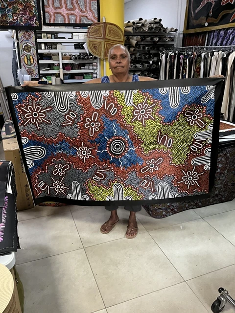 TREPHINA SULTAN ABORIGINAL Artist Painting SONGLINE CEREMONY GROUND ...