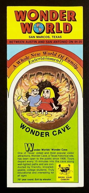 1970S SAN MARCOS Texas Wonder World Caves Wildlife Park VTG TX Travel ...