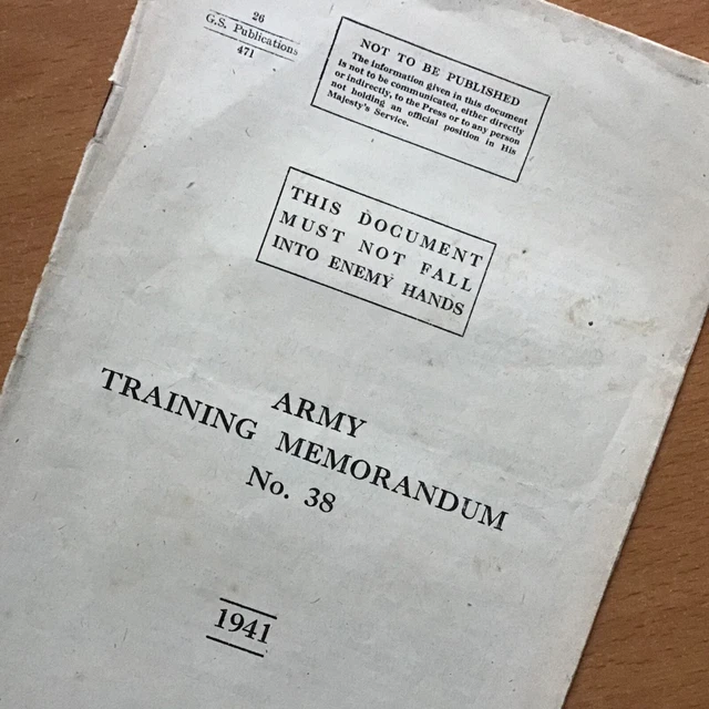 ORIGINAL WW2 BRITISH PAMPHLET: ARMY TRAINING MEMO No.38, Inc ARMOURED ...