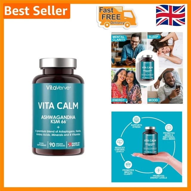 VITA CALM: CLINICALLY Proven Stress Relief Capsules with Ashwagandha ...