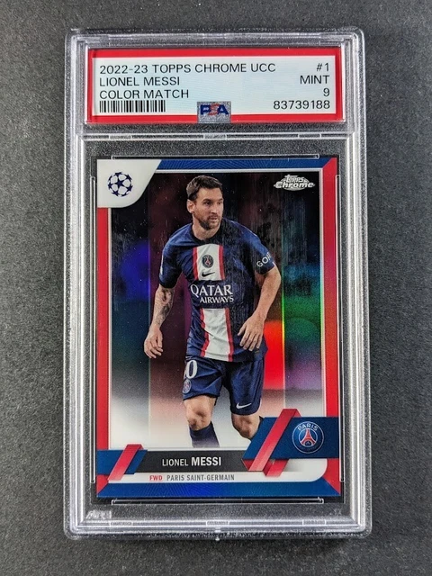 2022-23 TOPPS CHROME UEFA LIONEL MESSI 99/99 match couleur court ...