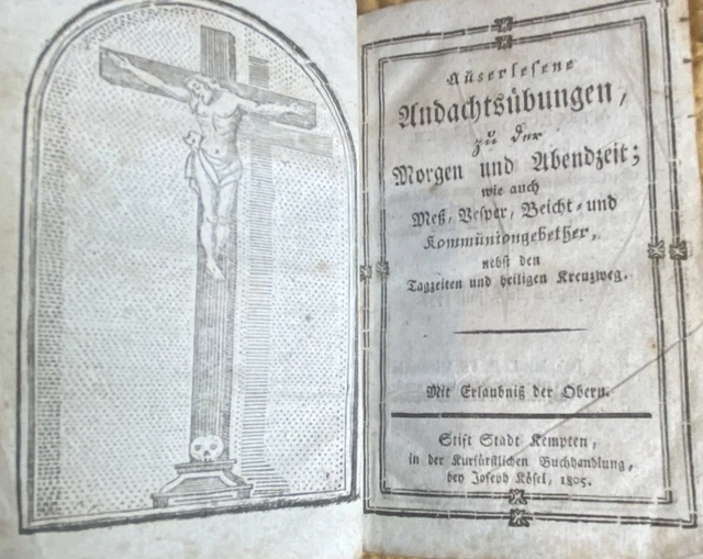 RARE GERMAN PRAYER Book 1805 with Crcrucifixion Engraving £148.59 ...