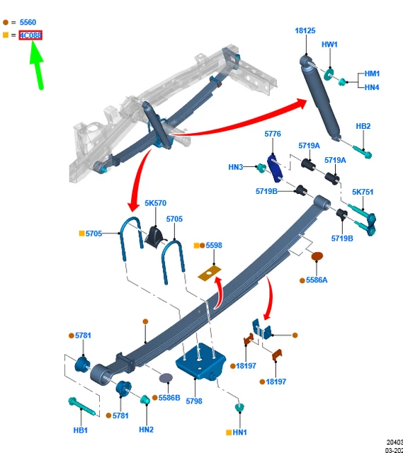 FORD RANGER T6 MK1 Rear Axle / Driveline Repair Kit 2487086 NEW GENUINE ...