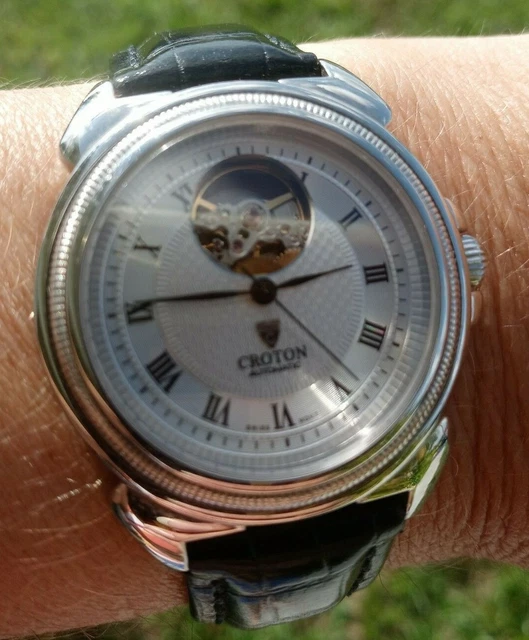 RARE CROTON SWISS Made Men's Skeleton Automatic Wrist Watch £216.61 ...