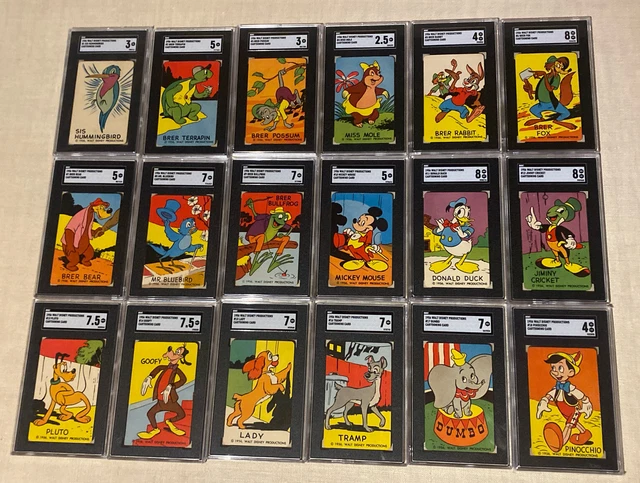 1956 WALT DISNEY CARTOONING Cards COMPLETE SET 18 SGC Graded Rare ...