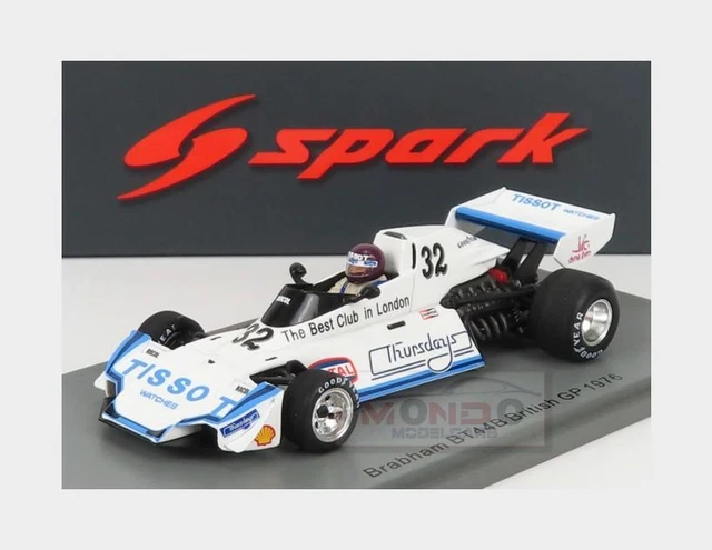 1:43 SPARK BRABHAM F1 Bt44B #32 British Gp 1976 B.Evans White Light ...